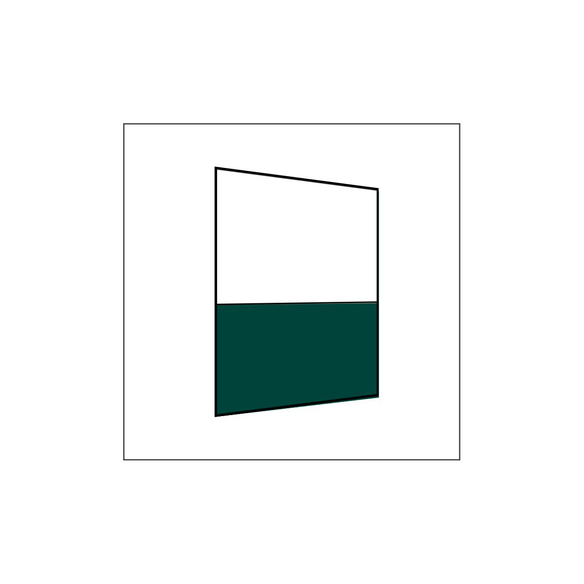 2m Seitenwand halb hoch 95 cm incl. Stange dunkelgrün PMS 3305 C